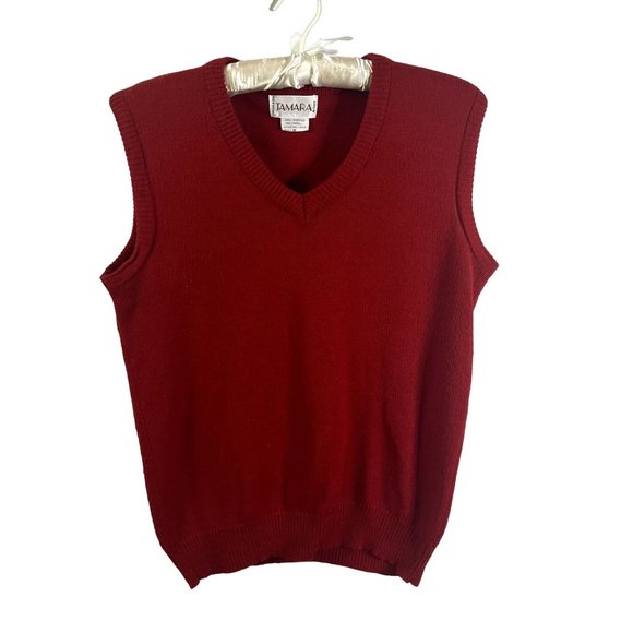 Tamara | Sweaters | Vintage Wool Blend Red Vneck Sweater Vest M | Poshmark